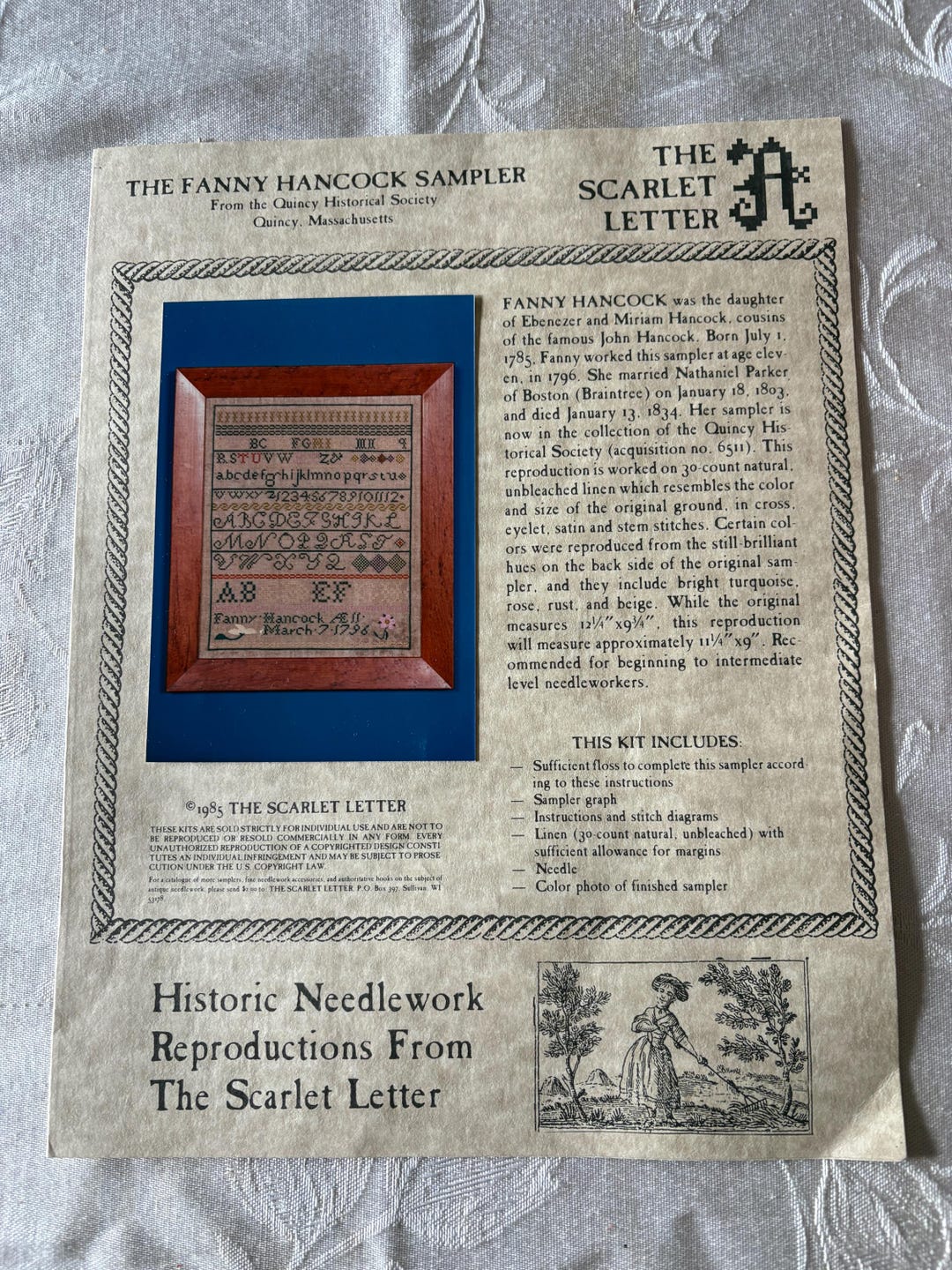 Sampler, Cross Stitch Kit, Scarlet Letter Kit, Counted Cross Stitch Kit ...