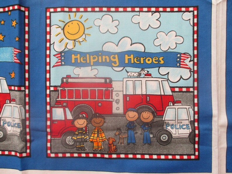 Helping Heroes Fabric Panel Helping Heroes Soft Covered - Etsy