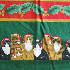 Christmas Fabric Panel, Christmas Cat Pillow Panels, Christmas Cat ...