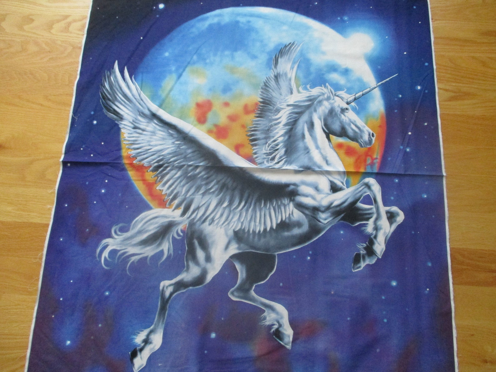 Pegasus Fabric Panel Large Flying Pegasus Unicorn Fabric - Etsy