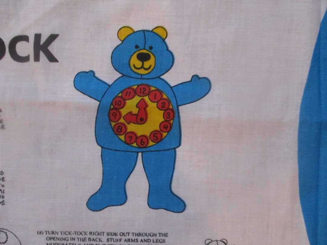 Clock Fabric Panel, Teddy Bear Fabric Panel, Educational Fabric Panel ...
