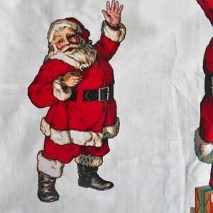 Christmas Panel, Santa Fabric Panel, Appliqued Santa for Sewing ...