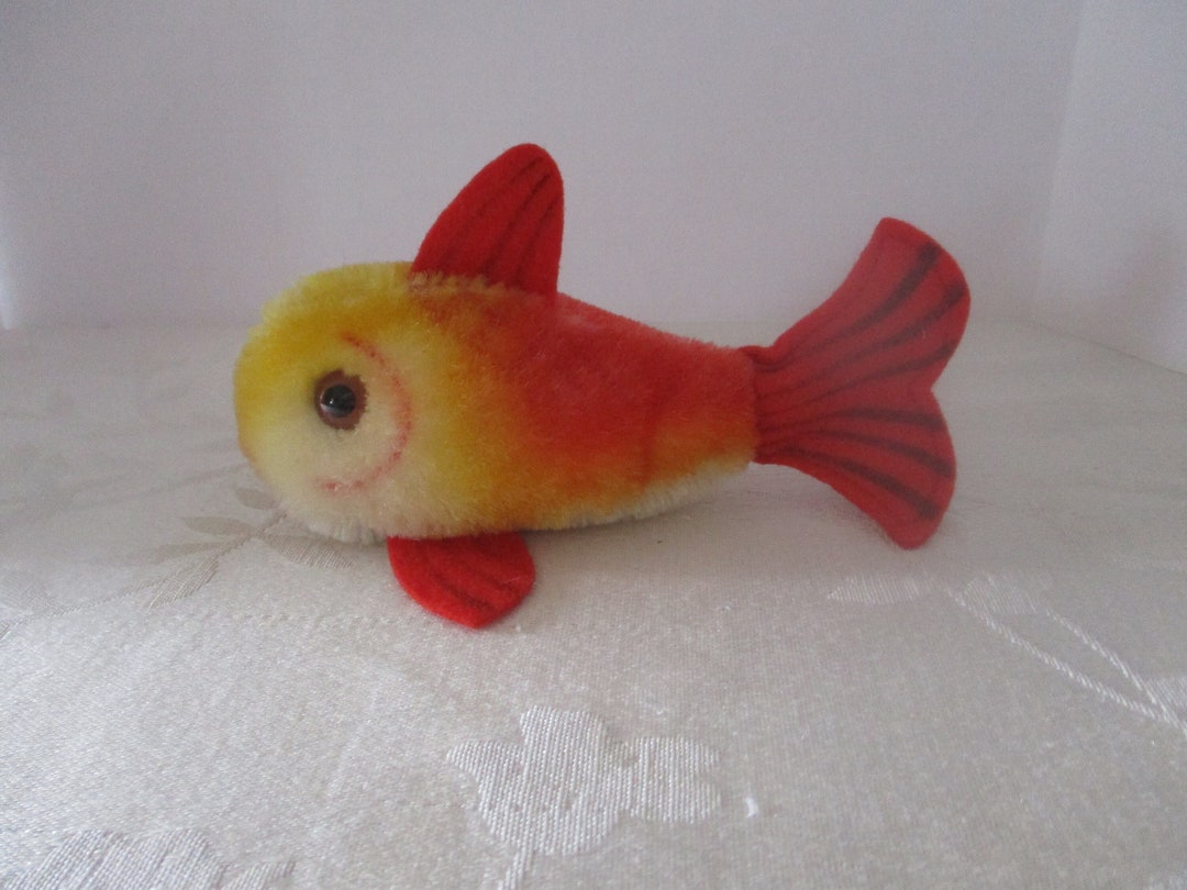Steiff, Vintage Steiff Flossy Fish, Red Goldfish, Mohair, Red Vintage ...