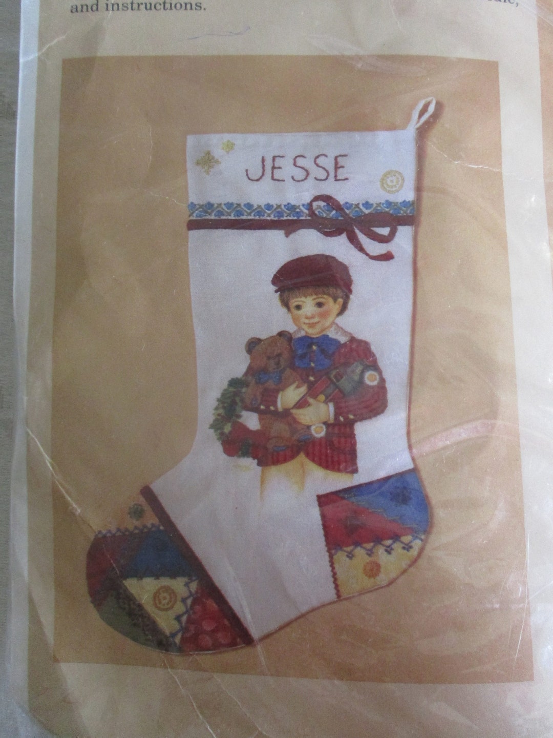 Crewel Embroidery Stocking Kit,boys Crazy Quilt Stocking Kit,crewel ...