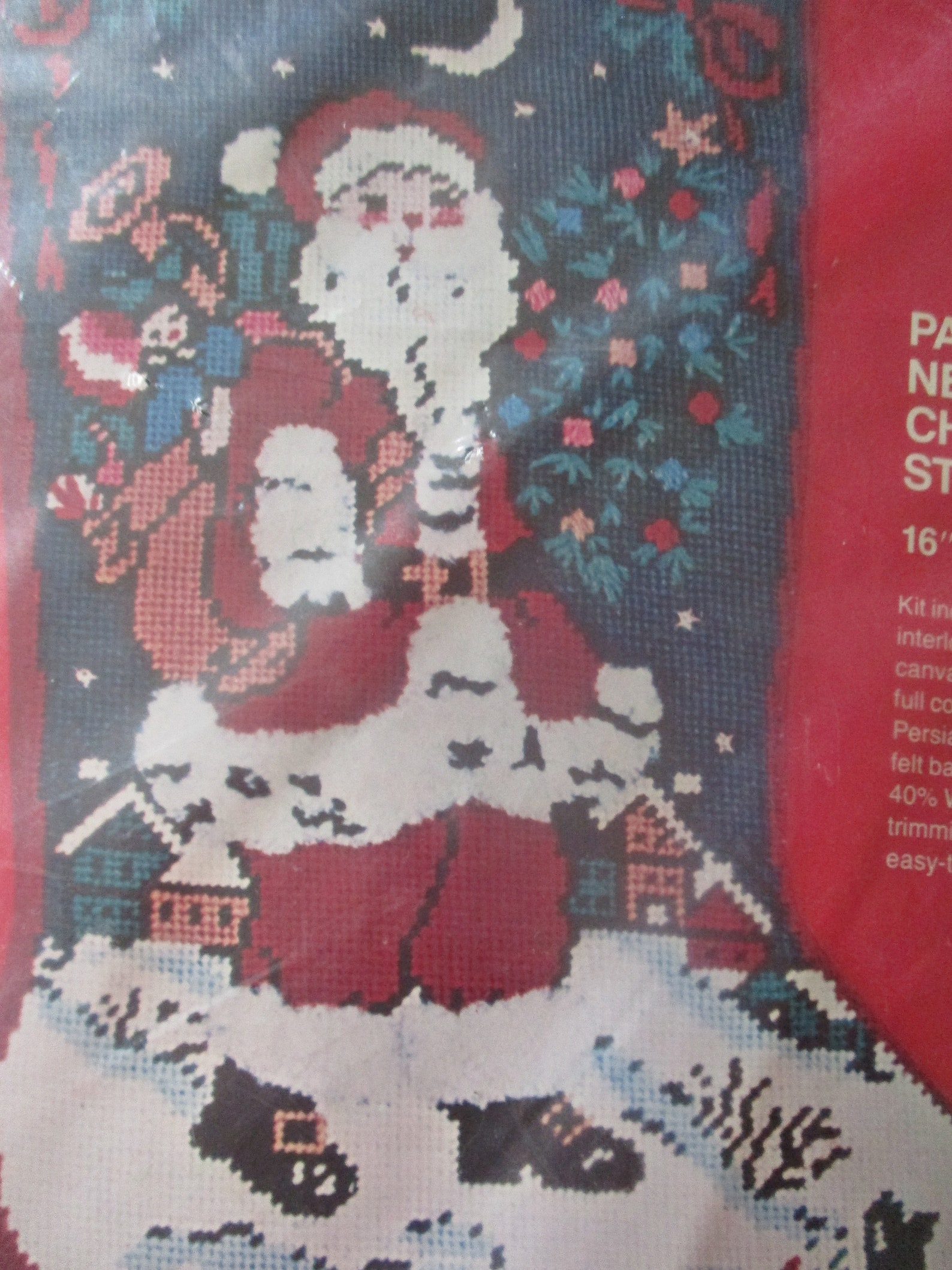 Needlepoint Stocking Kit, Santa Needlepoint Stocking Kit, Santa Claus ...