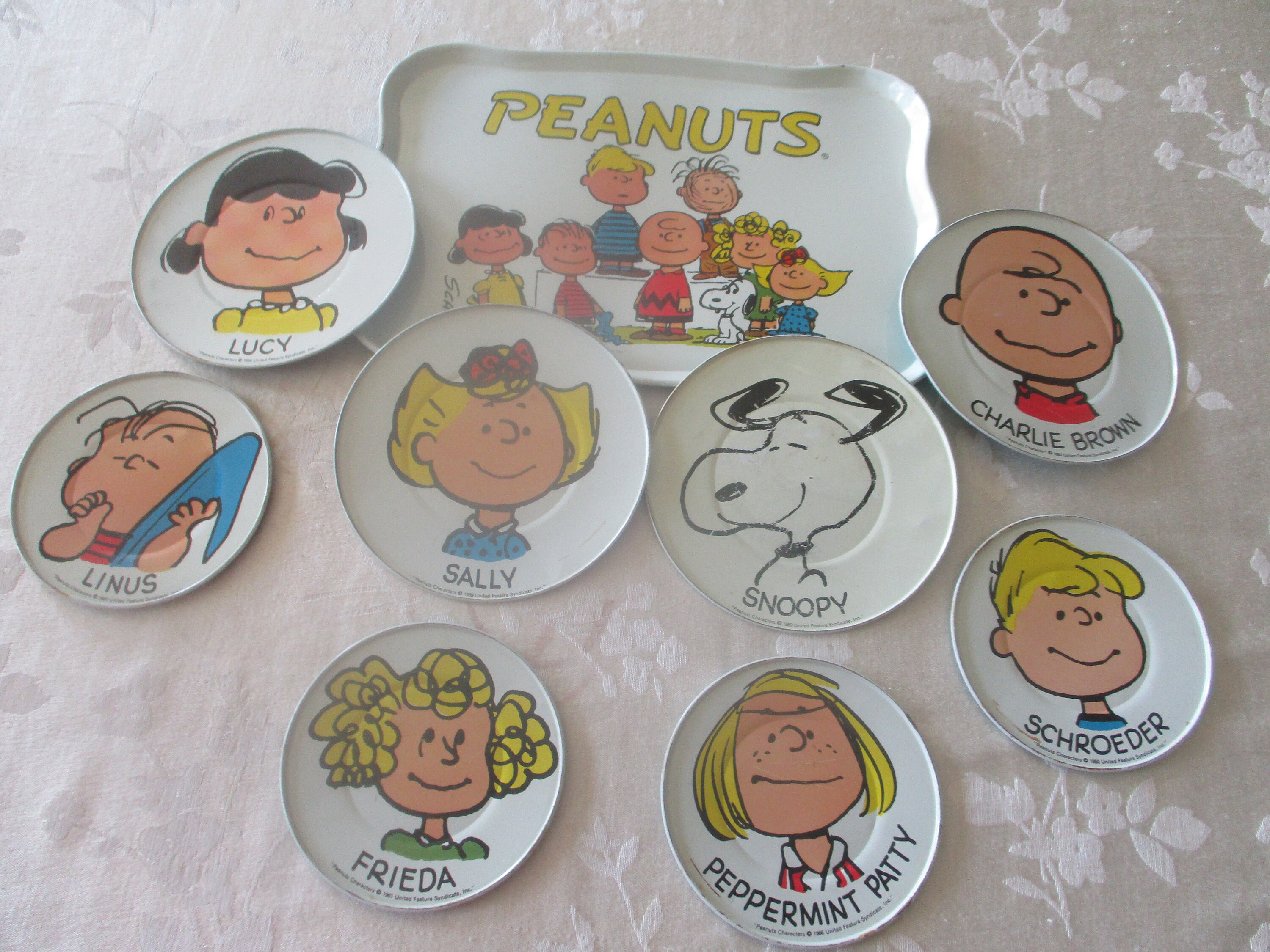 Peanuts Tea Party Set, Peanuts Vintage Tray, Plates and Tray, Vintage ...