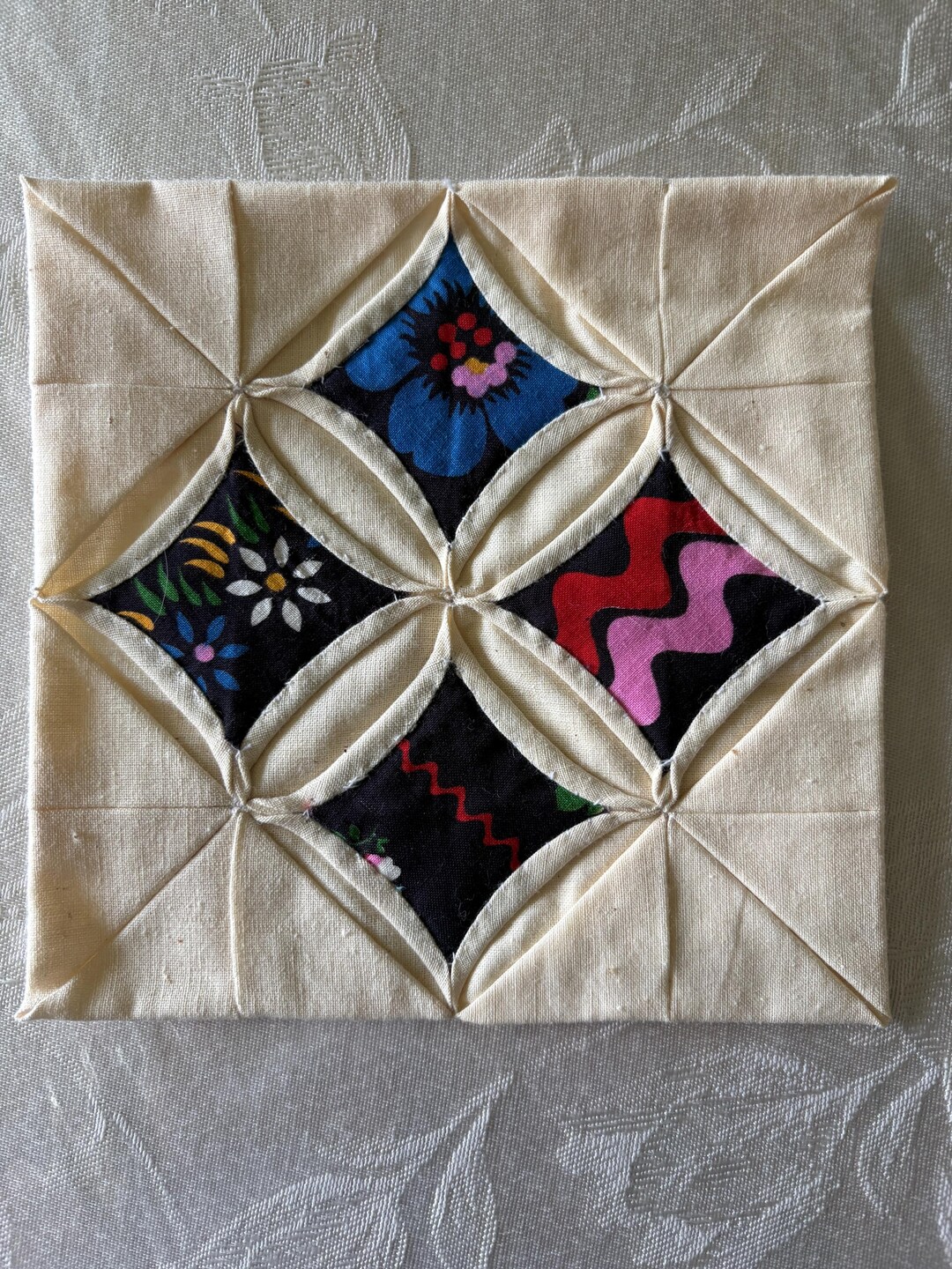 Cathedral Window Quilt Blocks, 50 Vintage Hand Sewn, Cathedral Window ...