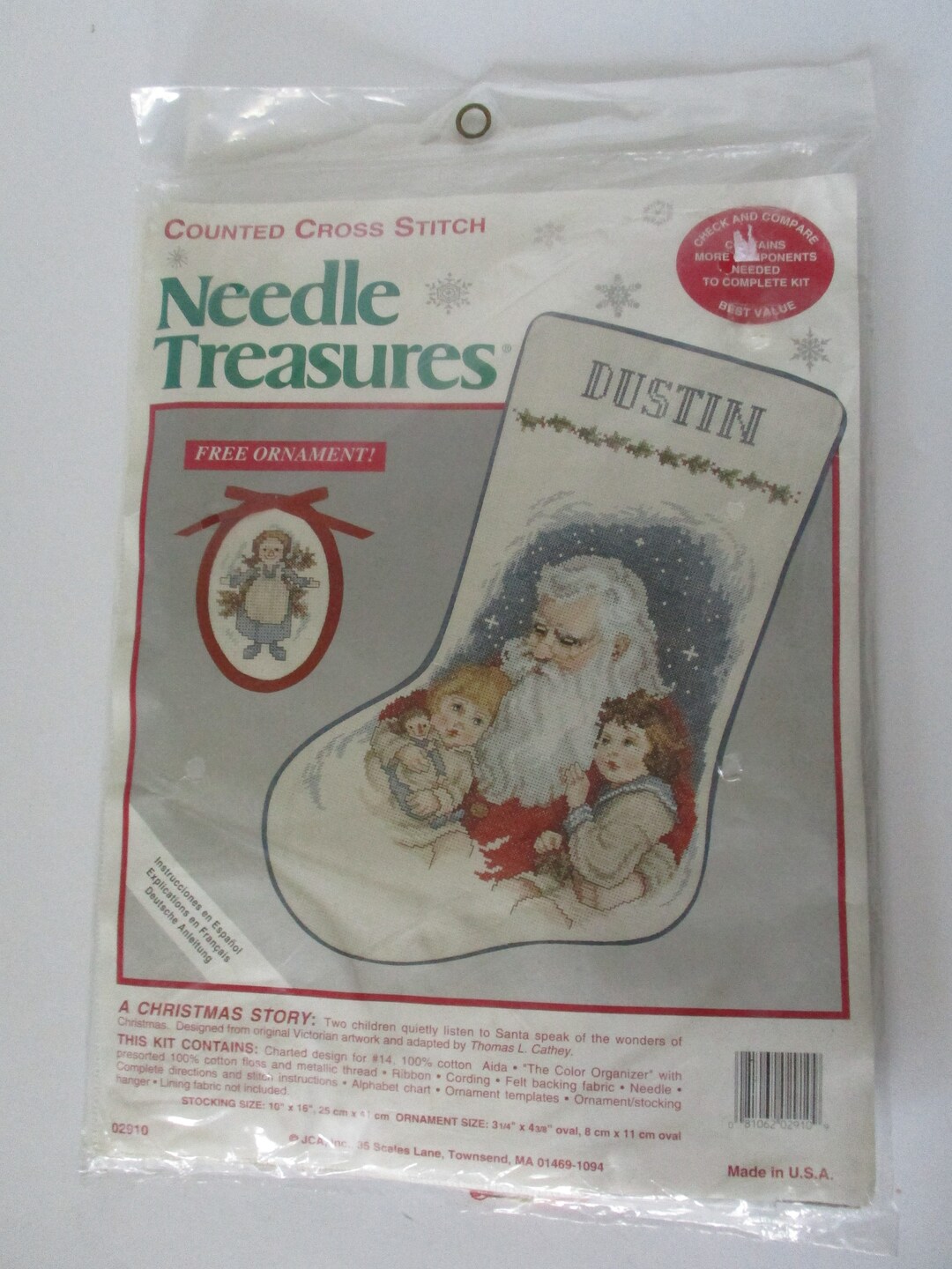 Christmas Stocking Kit, Counted Cross Stitch Victorian Santa Stocking ...