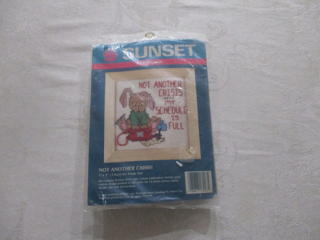 Needlepoint Kit, Not Another Crisis Kit, Rabbit Needlepoint Kit, Phone ...