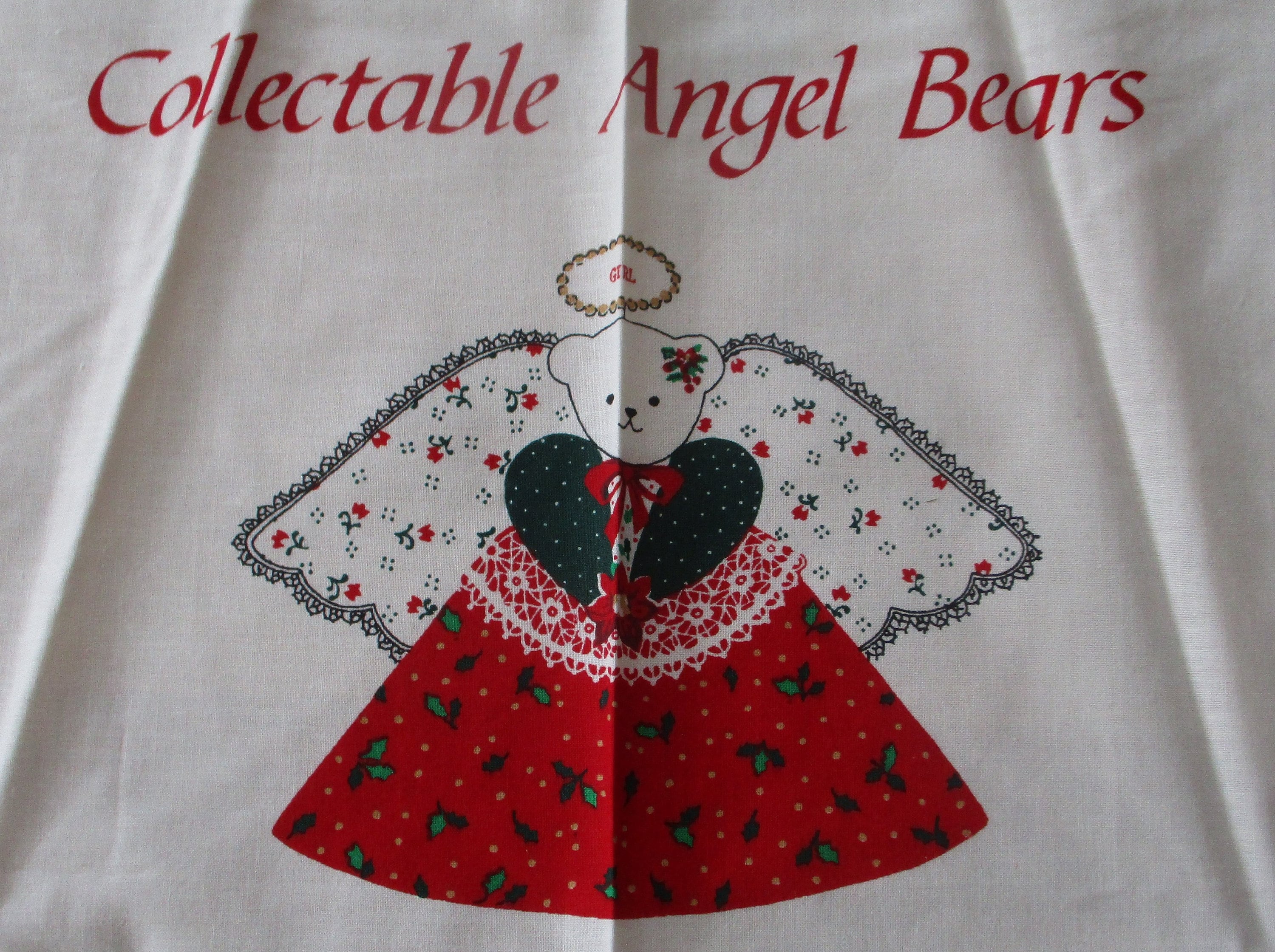 Christmas Angel Fabric Panel Boy & Girl Christmas Angel Bear | Etsy
