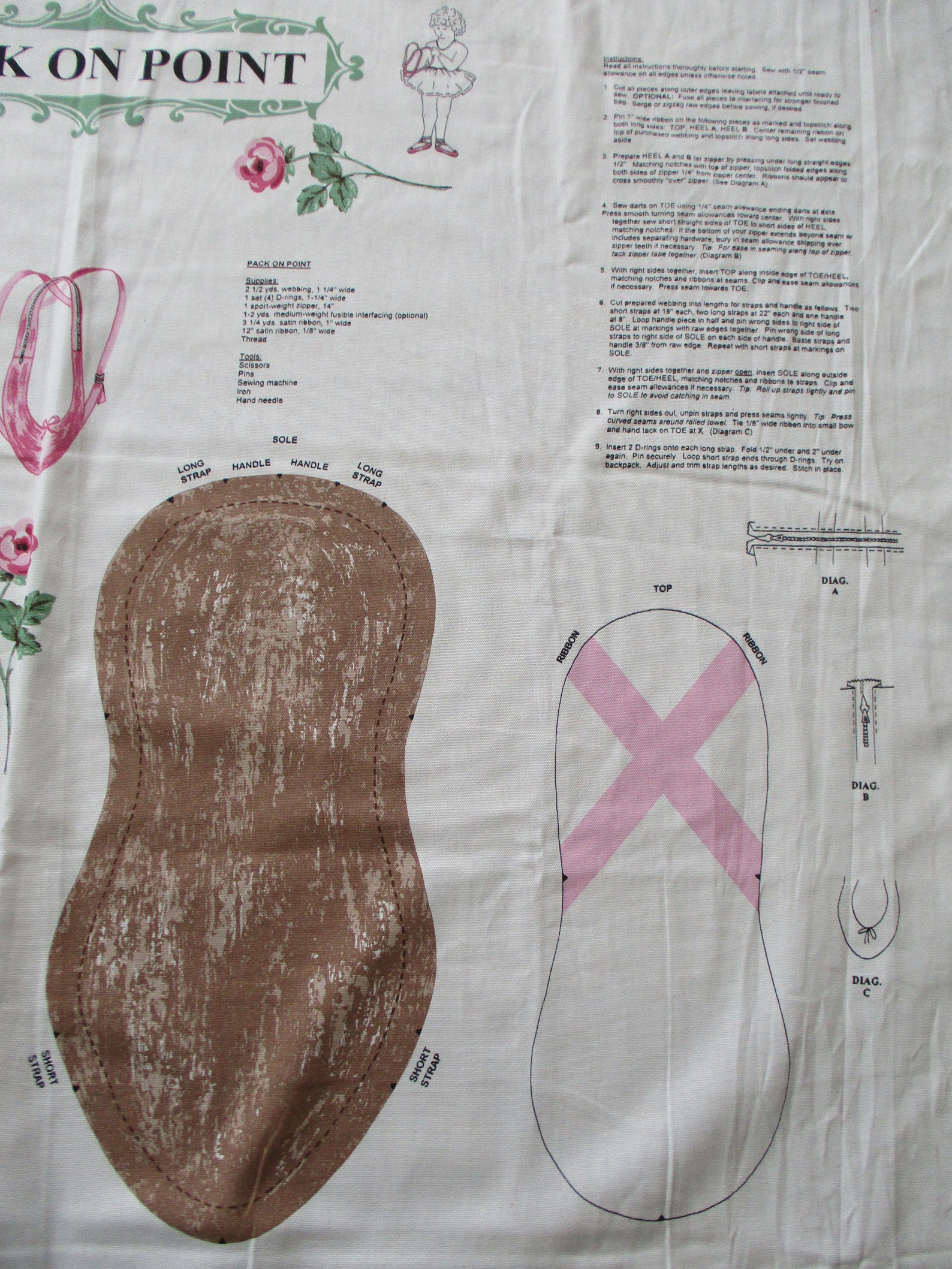 Vintage Ballet Bag DIY Ballet Carrier Ballet Bag for Ballet - Etsy