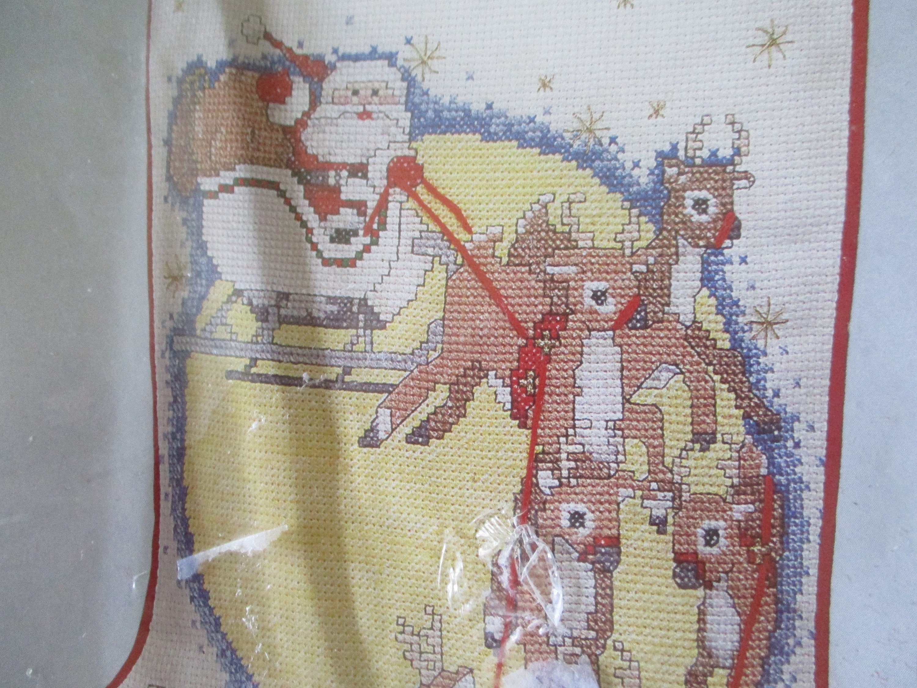 Santa and Reindeer Counted Cross Stitch Stocking KitSanta and | Etsy