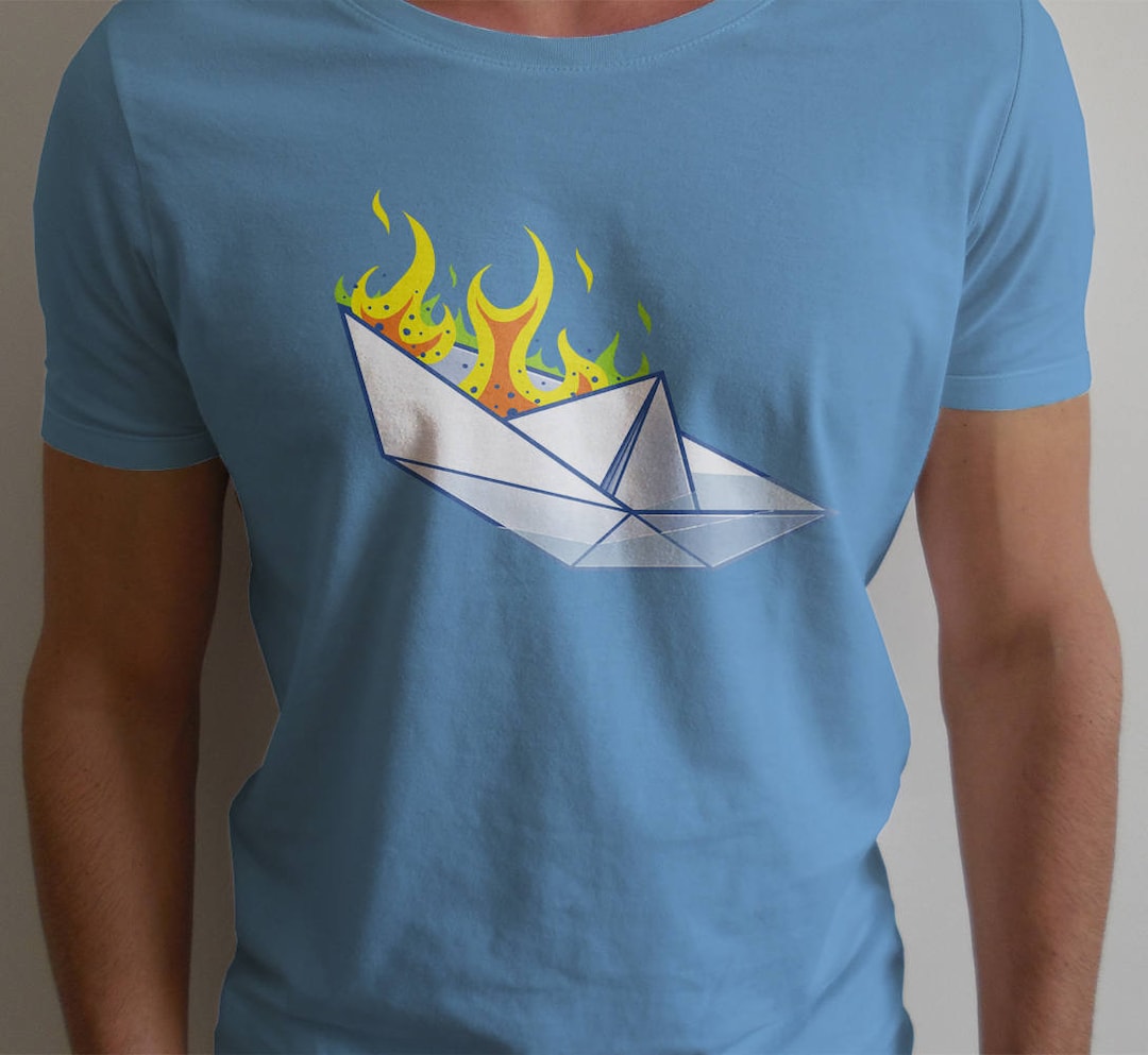 Burning Paper Boat - Sinking Origami Ship on Fire - Sad Funny Ironic ...