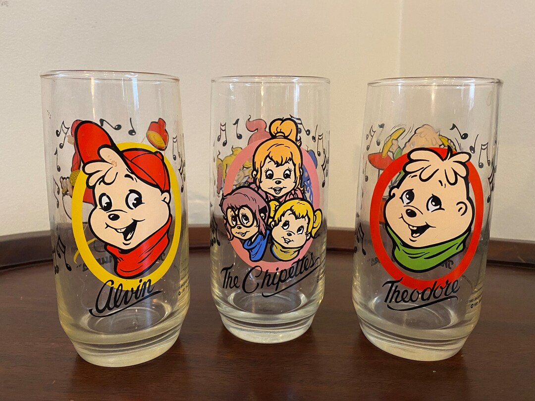 1985 Vintage Alvin & the Chipmunks Glasses | Set of 3 | - Etsy