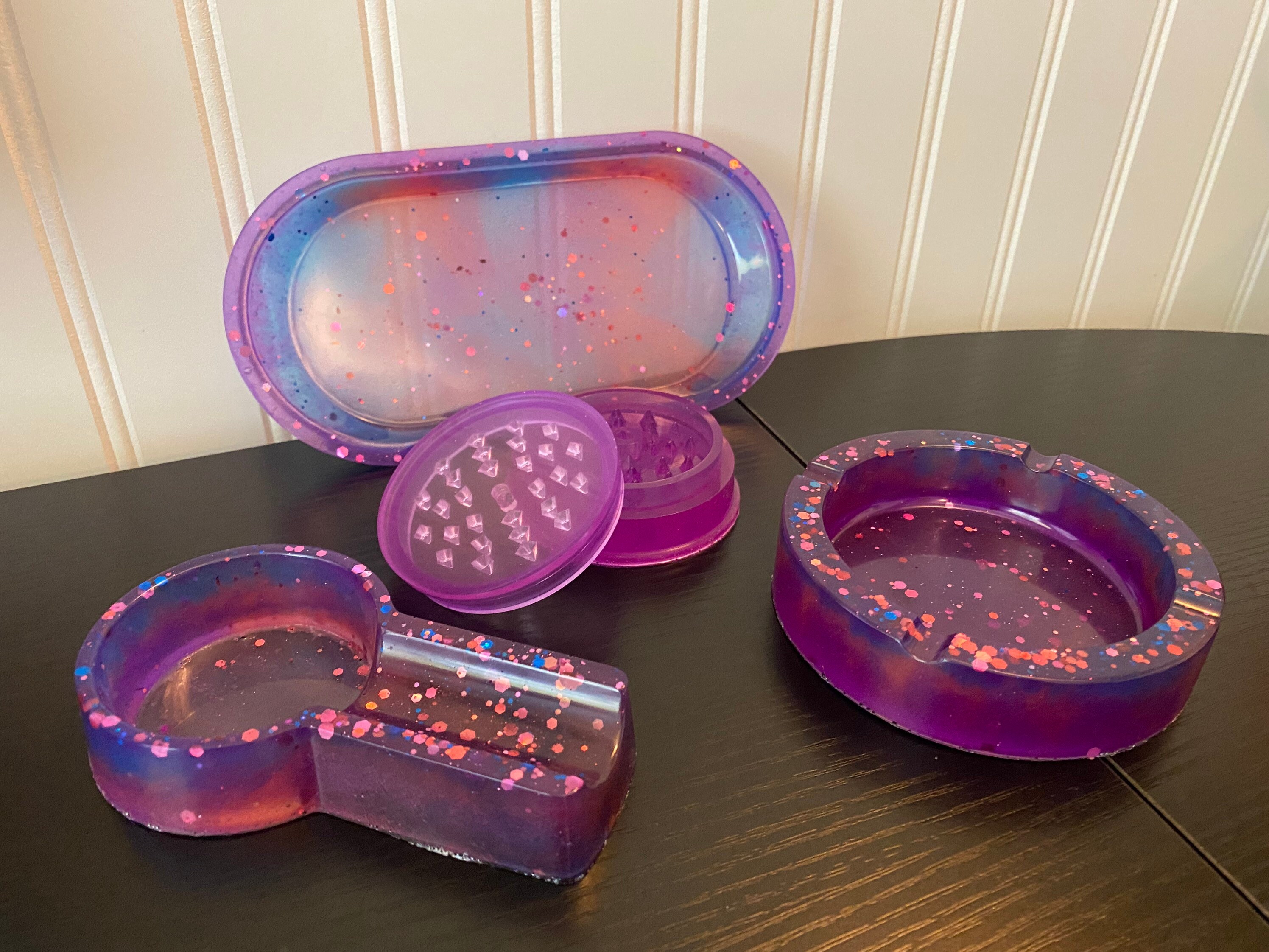 Custom Resin Art Complete Rolling Tray Smokers Set - Etsy