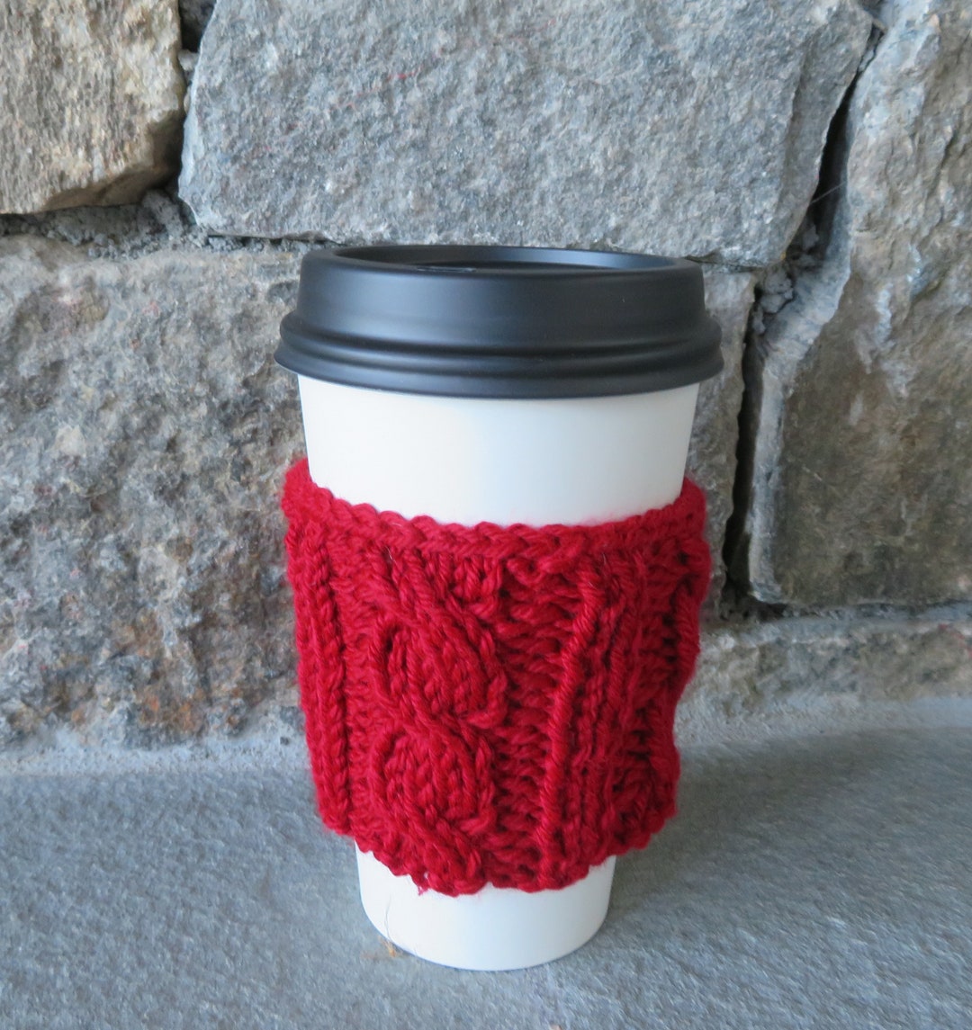 Knitting Pattern for Cup Cozy, Coffee Cup Cozy Knitting, Coffee Cup ...