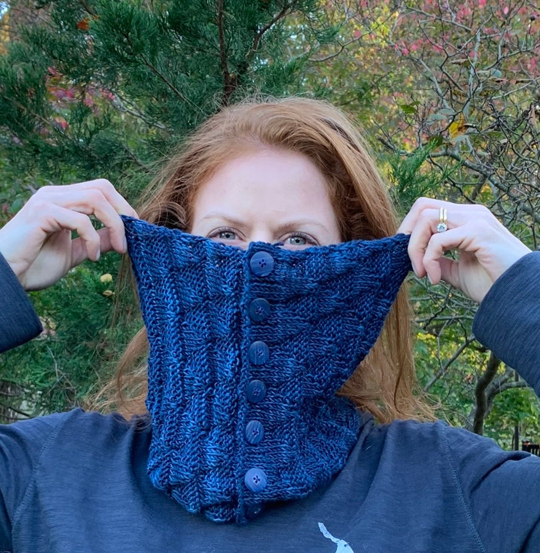 Strickmuster, Shadow Diamond Cowl, Loop Strickmuster, geknöpfter Loop ...