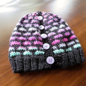 Ombre Bricks Ponytail Hat Knitting Pattern, Mosaic Knit Use Just 1 ...