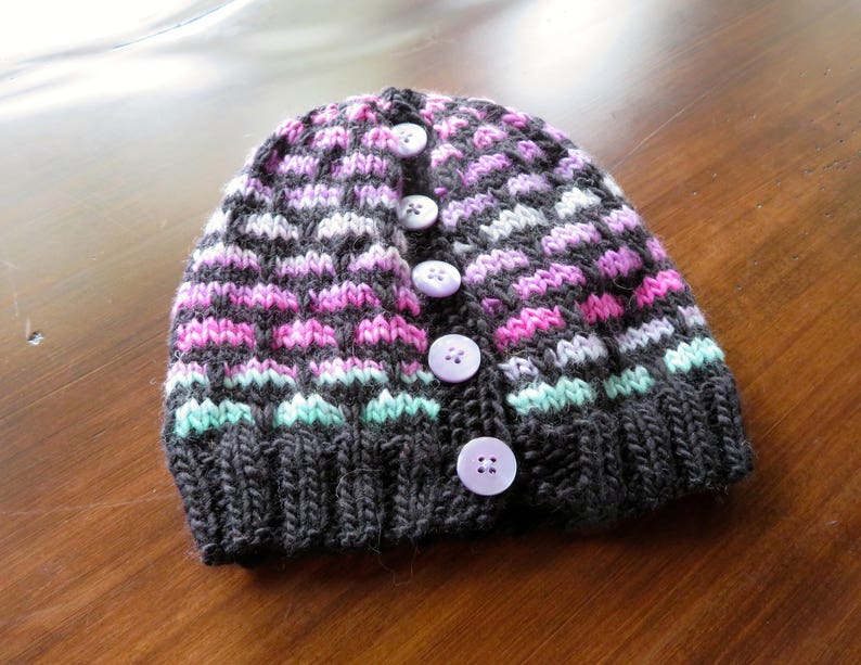 Ombre Bricks Ponytail Hat Knitting Pattern, Mosaic Knit Use Just 1 ...