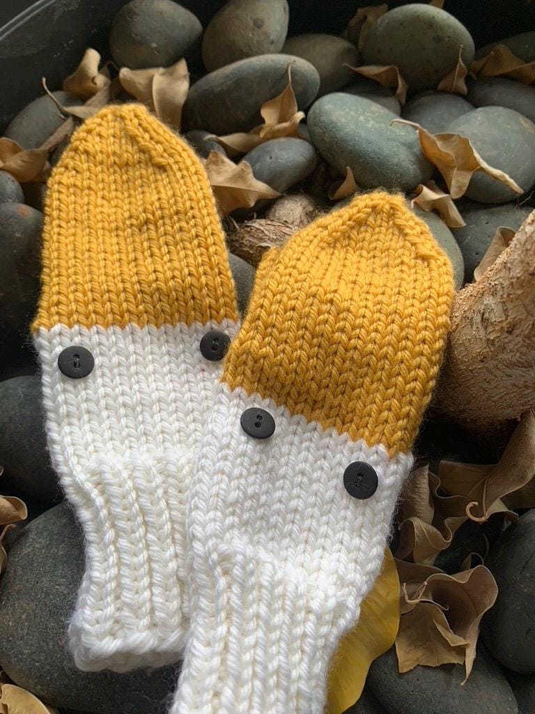Quick and Easy Goose Mittens Knitting Pattern, Bulky Yarn, Kids, Adult ...