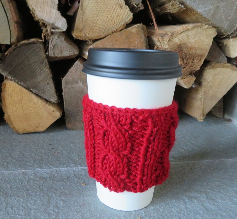 Easy Cable Knit Coffee Cup Cozy Pattern, Beginner Friendly (PDF Pattern ...