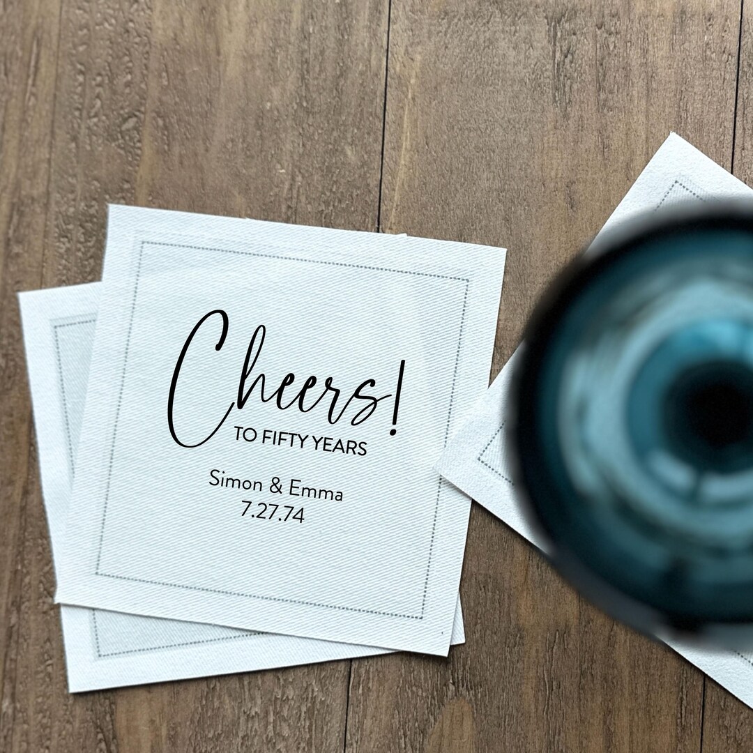 CUSTOM Printed Single Use Beautiful Cotton Cocktail Napkins - Fun ...