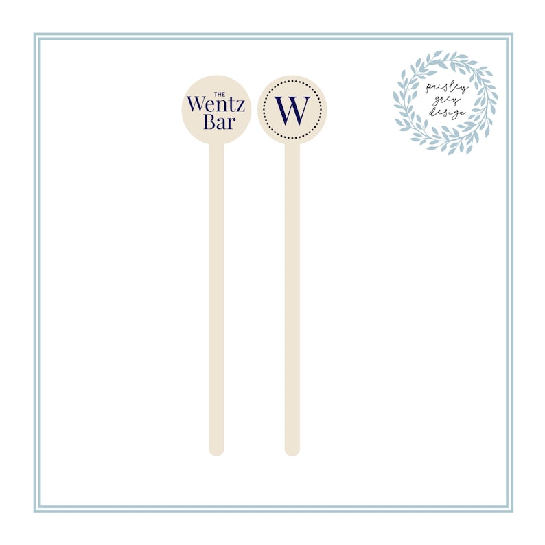 Custom TWO-SIDED Housewarming or Wedding Wooden Drink Stirrers or ...
