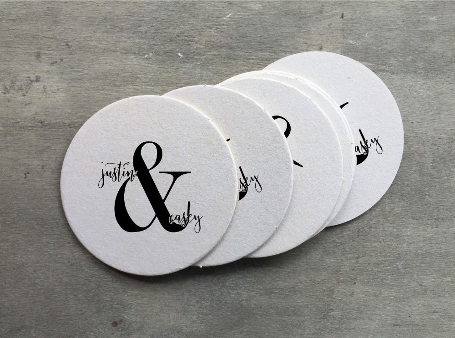 Personalized Heavy Pulpboard 2mm THICK Custom Disposable Paper Coasters ...