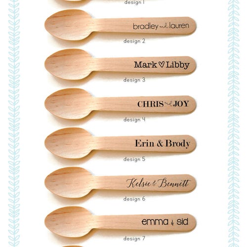 Personalized Wooden Utensils Available in Three Sizes Your - Etsy