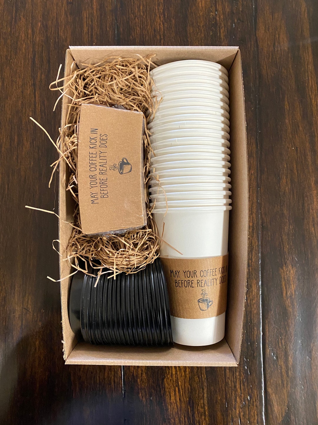 Coffee Tea Cocoa Boxed Gift Sets!! Brown Sleeves, White Cups and Black ...