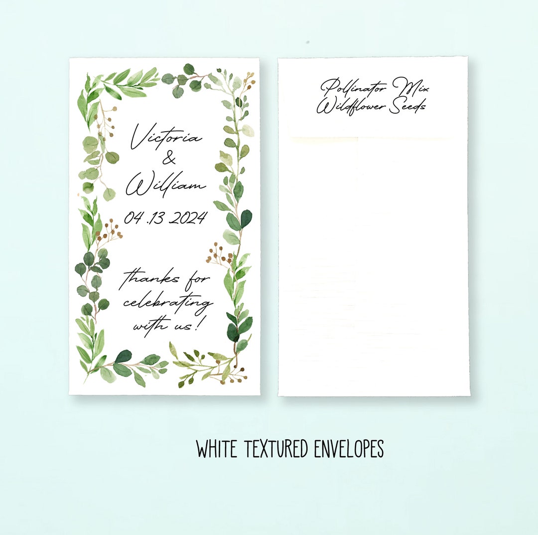 Custom Design Full Color Printed White Linen Textured Paper Seed ...