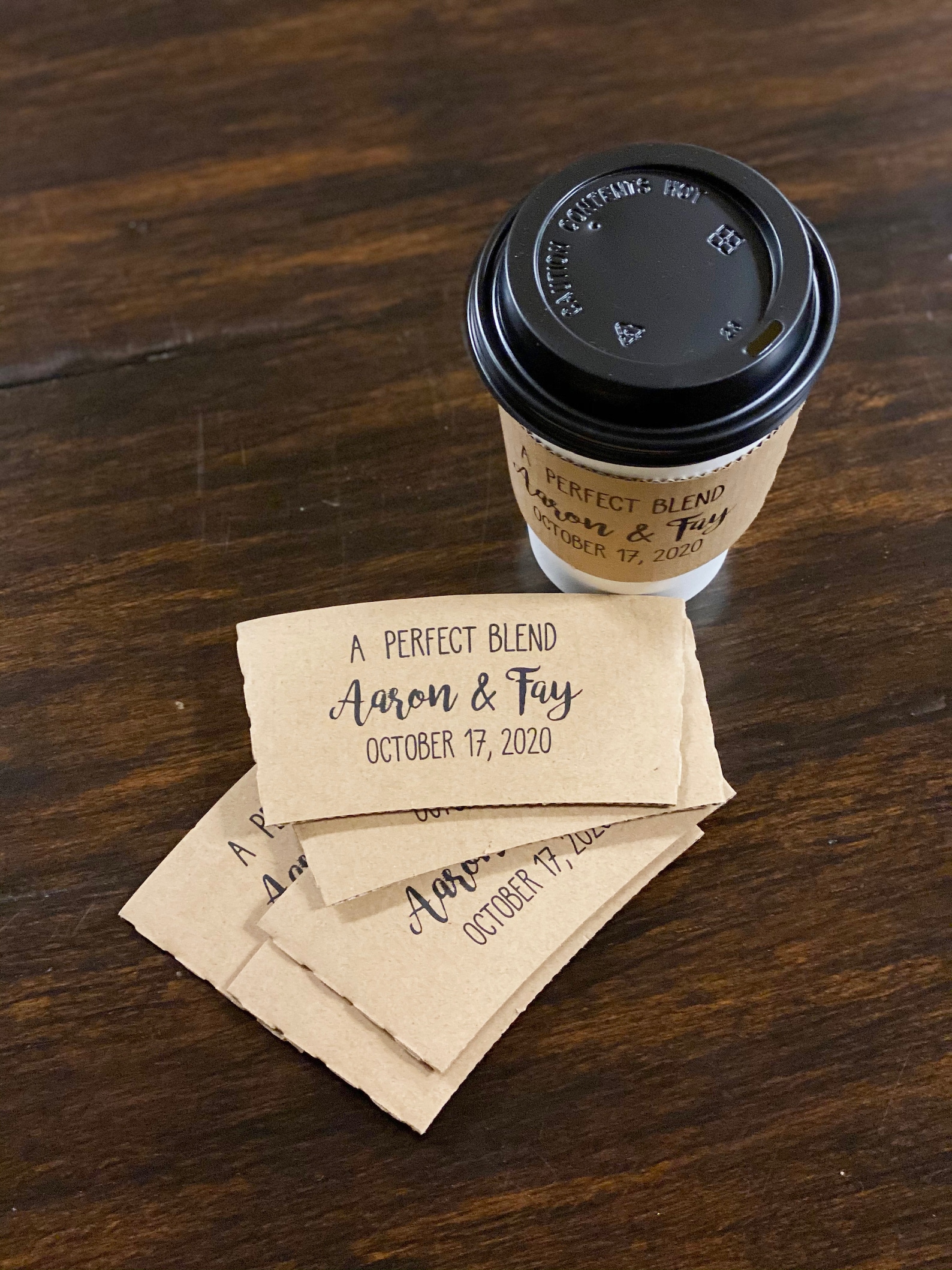 Personalized Natural Brown Kraft Coffee Sleeves Optional - Etsy