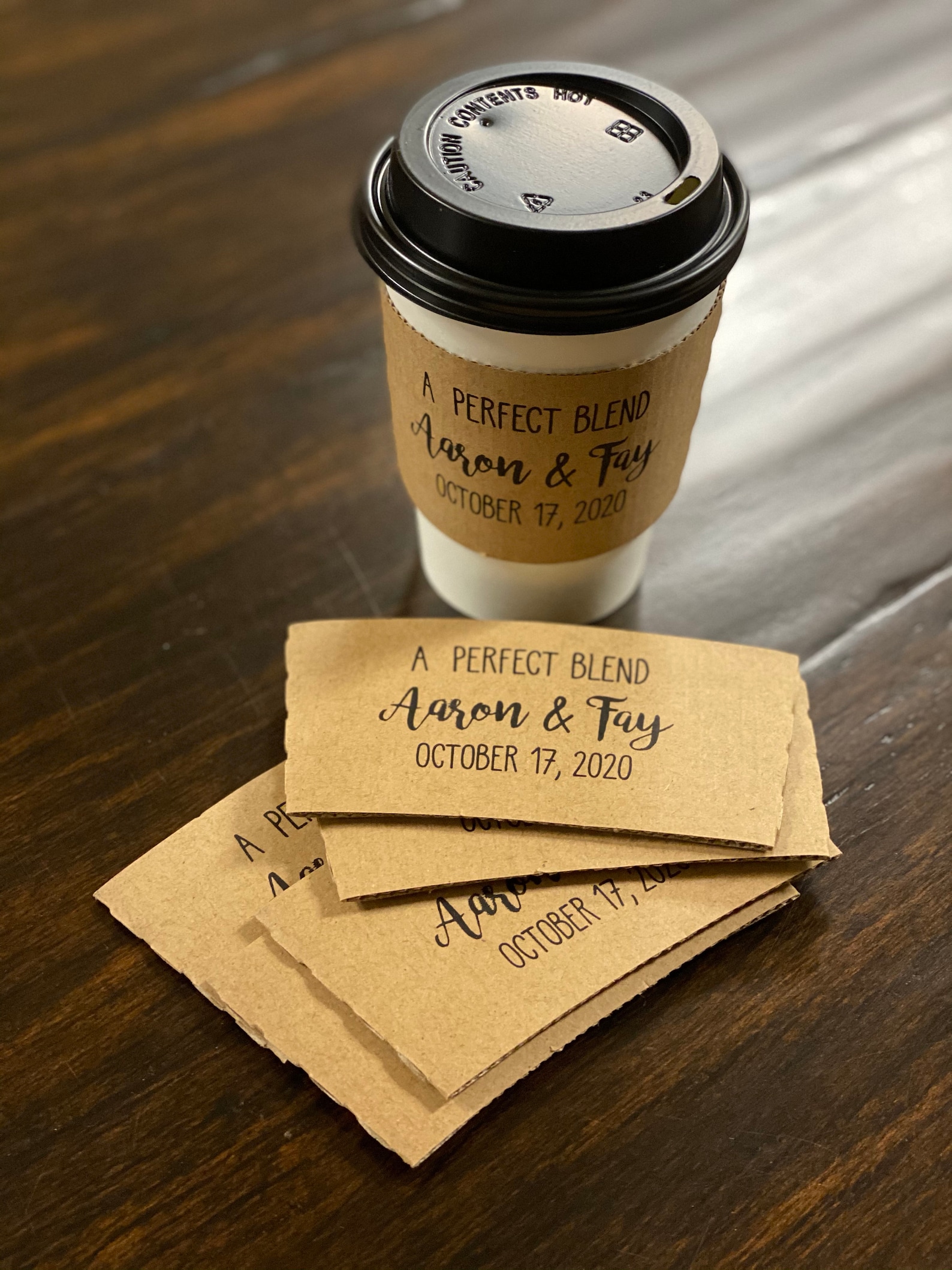 Personalized Natural Brown Kraft Coffee Sleeves Optional - Etsy