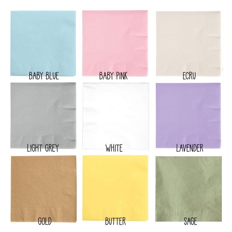 CUSTOM Printed Cocktail Napkins - Baby Shower - Simple and Modern ...