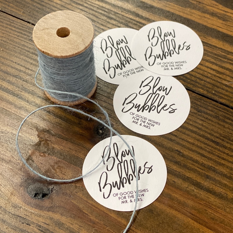 Wedding Bubble Tags - Etsy