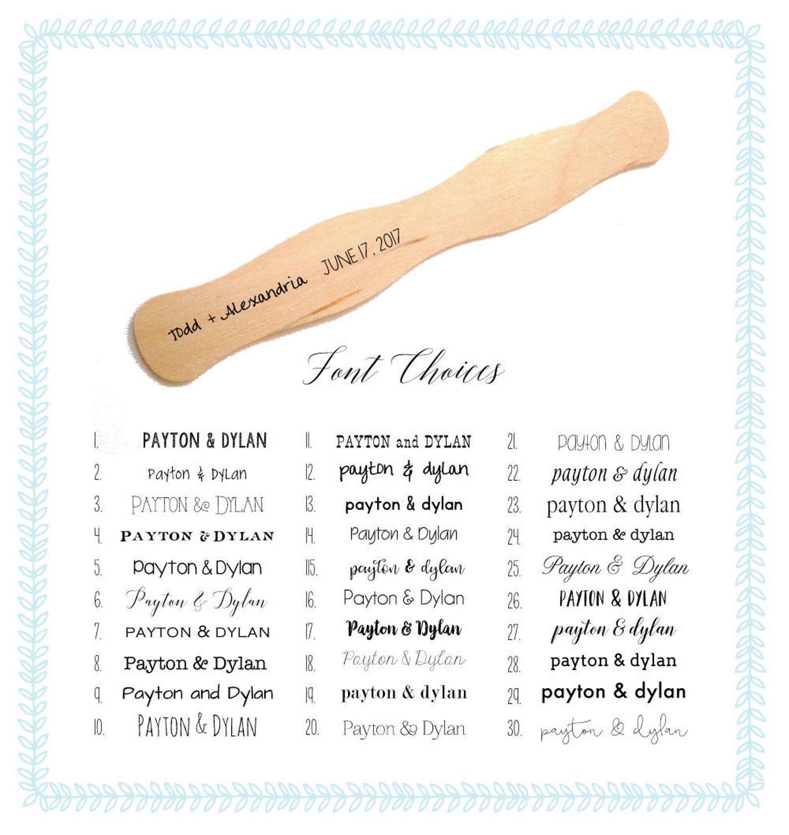 Personalized Wooden Fan Handles Custom Text or Graphic - Etsy