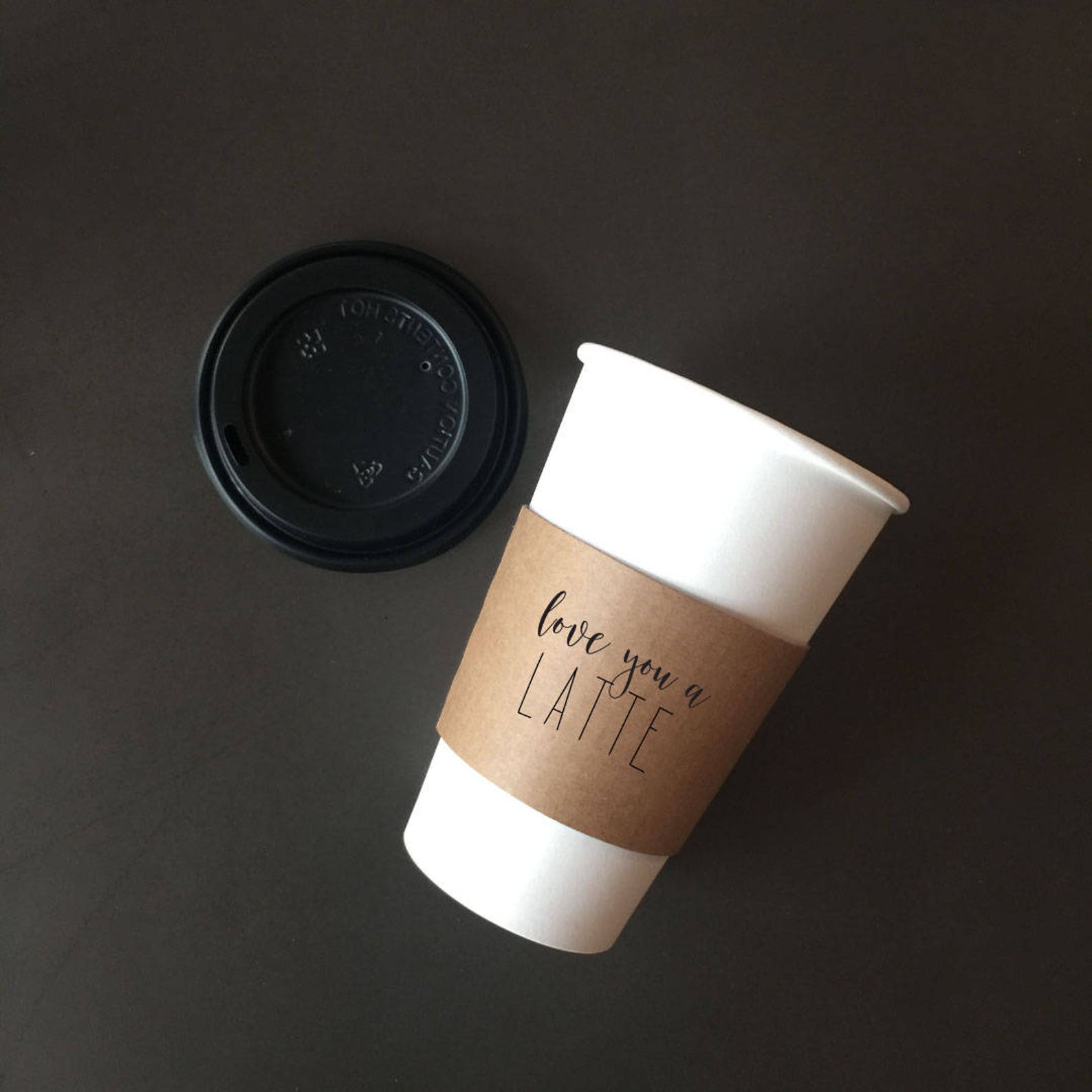 Natural Brown or White Kraft Coffee Sleeves Love is Brewing - Etsy