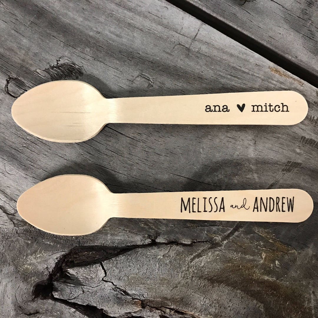 Personalized Wooden Utensils Available in Three Sizes Custom Text or ...