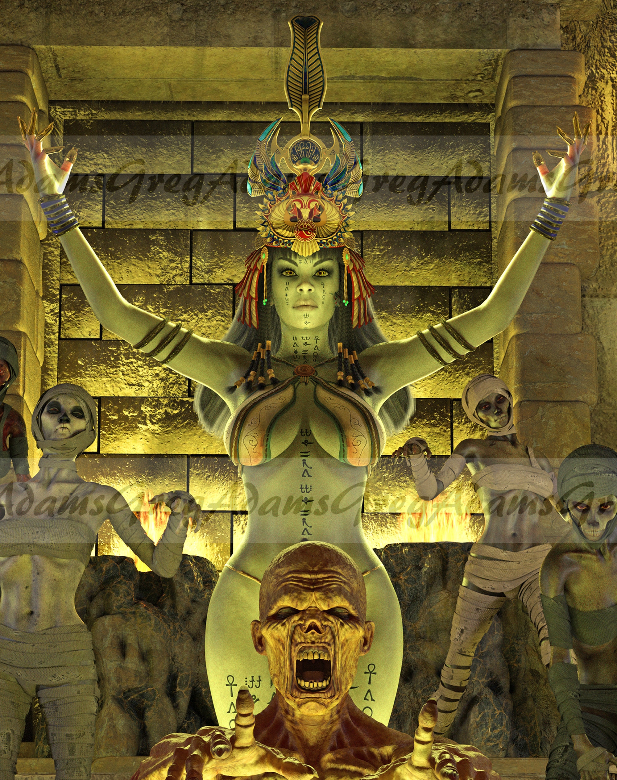 Mummy 12 X 18 Print Penciled Finished on Computer - Etsy