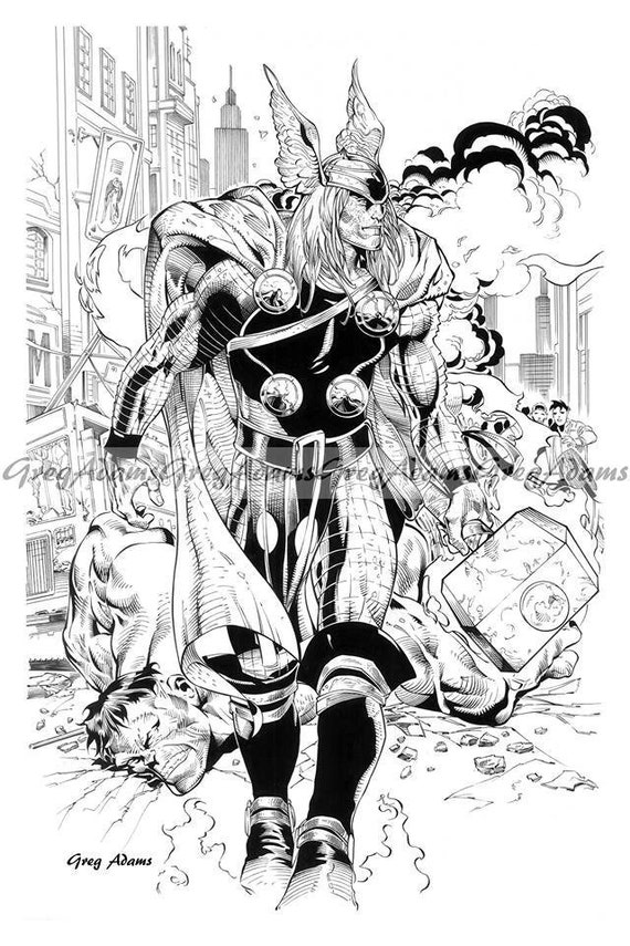 Thor Comic Face Drawing