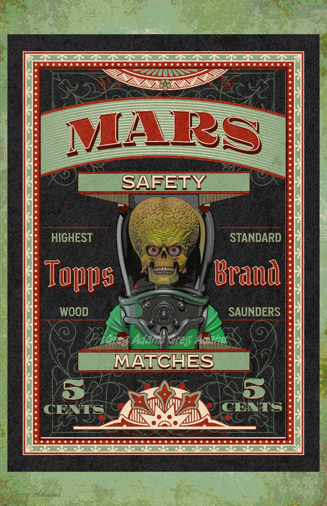 Matchbox Art 11 X 17 MARS Attacks Hand Signed Print - Etsy