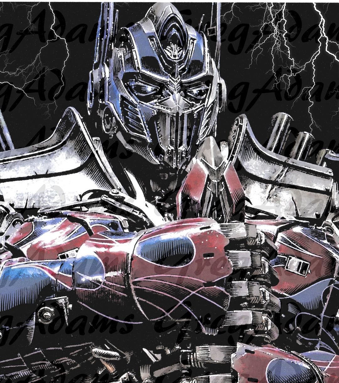 Transformers 12" X18" Optimus Prime Art Print, Penciled/inked/colored ...