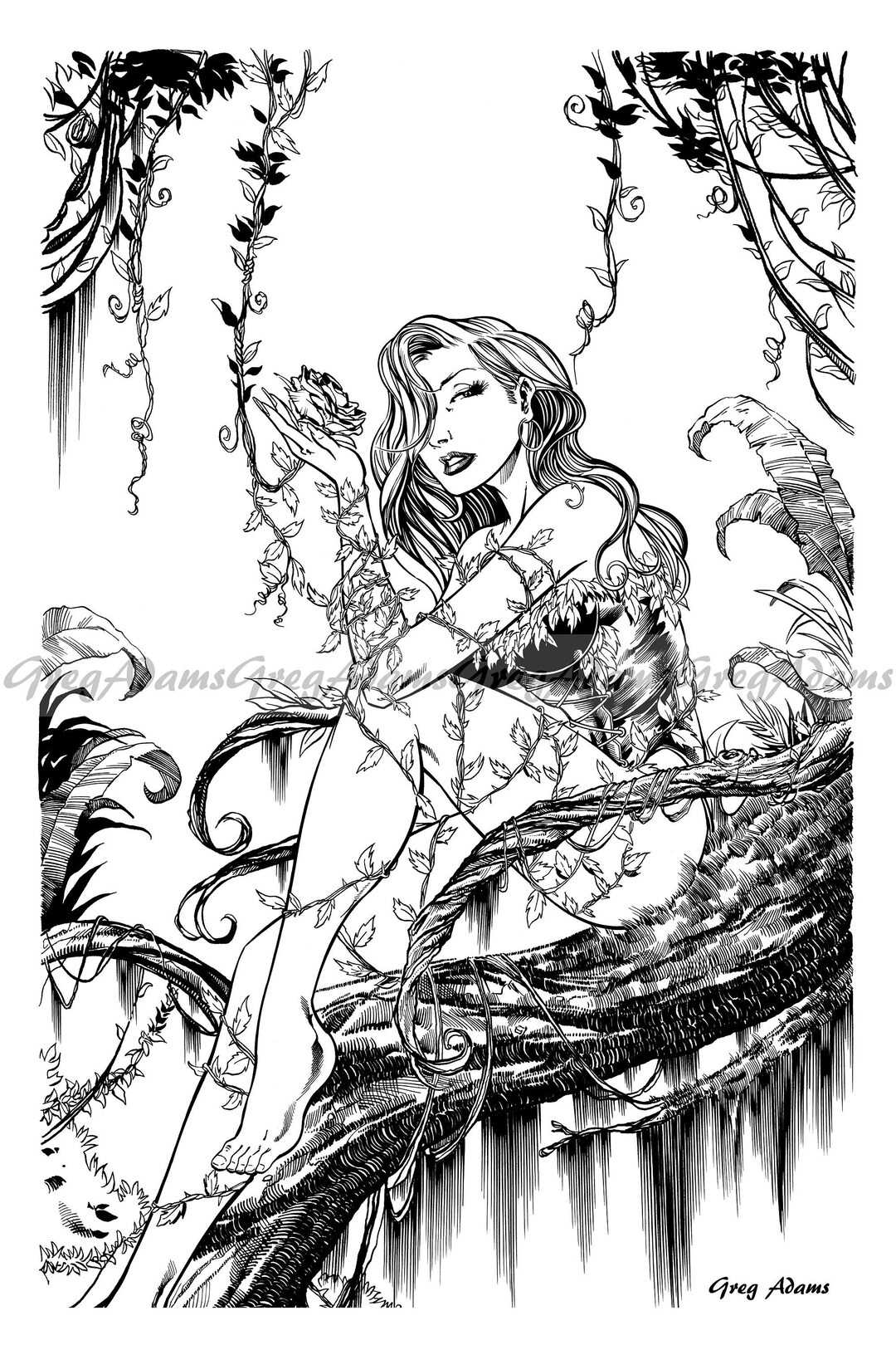 Poison Ivy 12x18 Print Penciled/inked by Marvel/dc Comics Artist/inker ...
