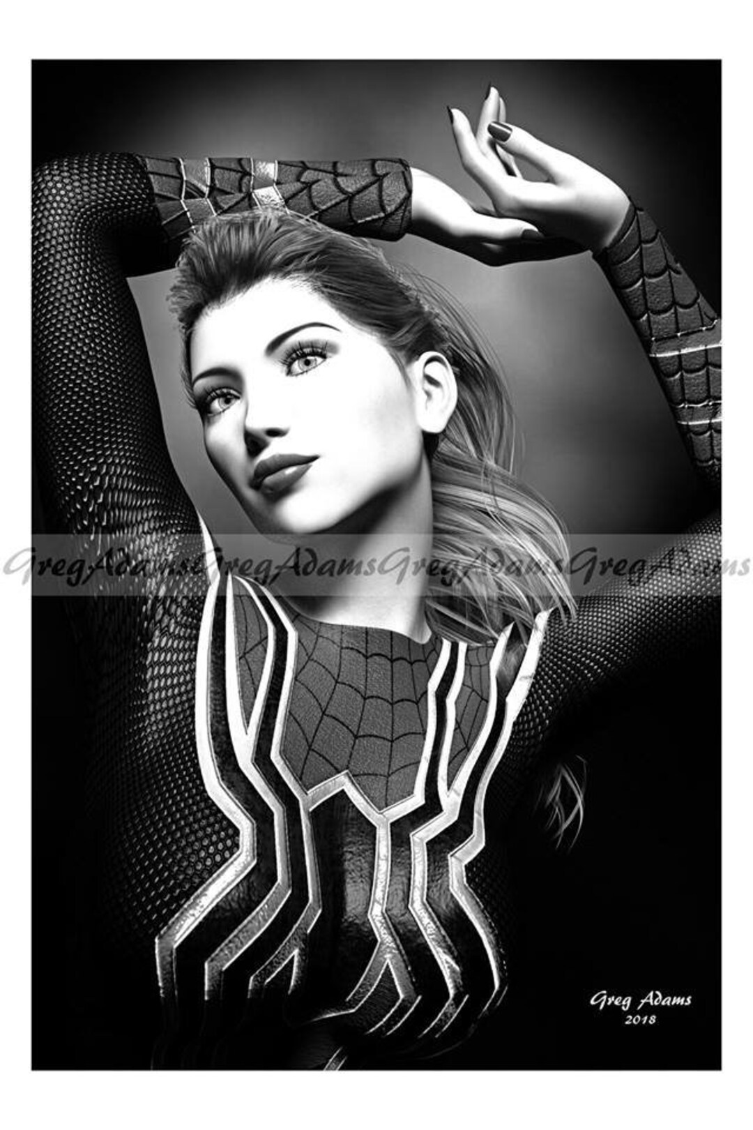 Spider Man Mary Jane 12 X 18 Print Mj In Spideys Costume Etsy