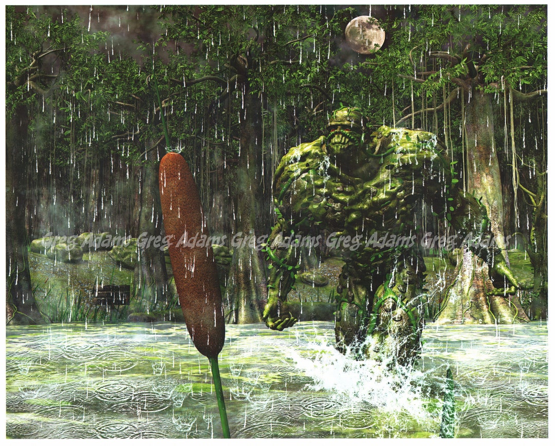 Swamp Thing Rain Art 11 X 17 Hand Signed Print - Etsy