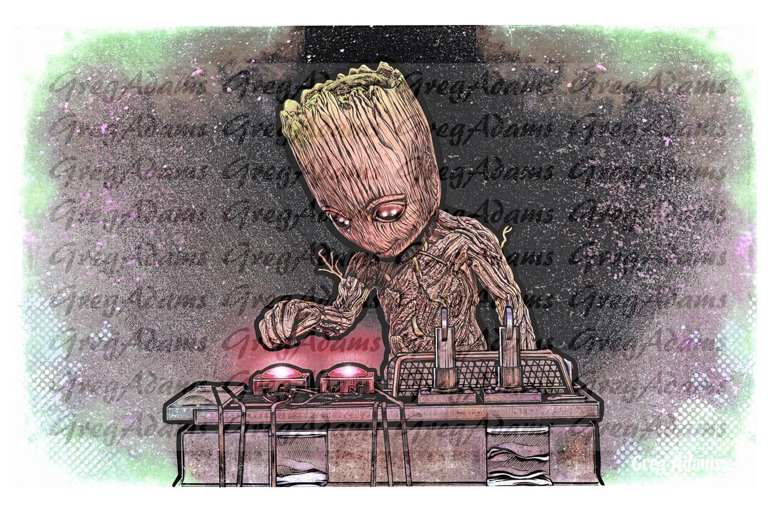 GROOT 12 X 18" Baby Groot Death Button Guardians, Original Art Print ...