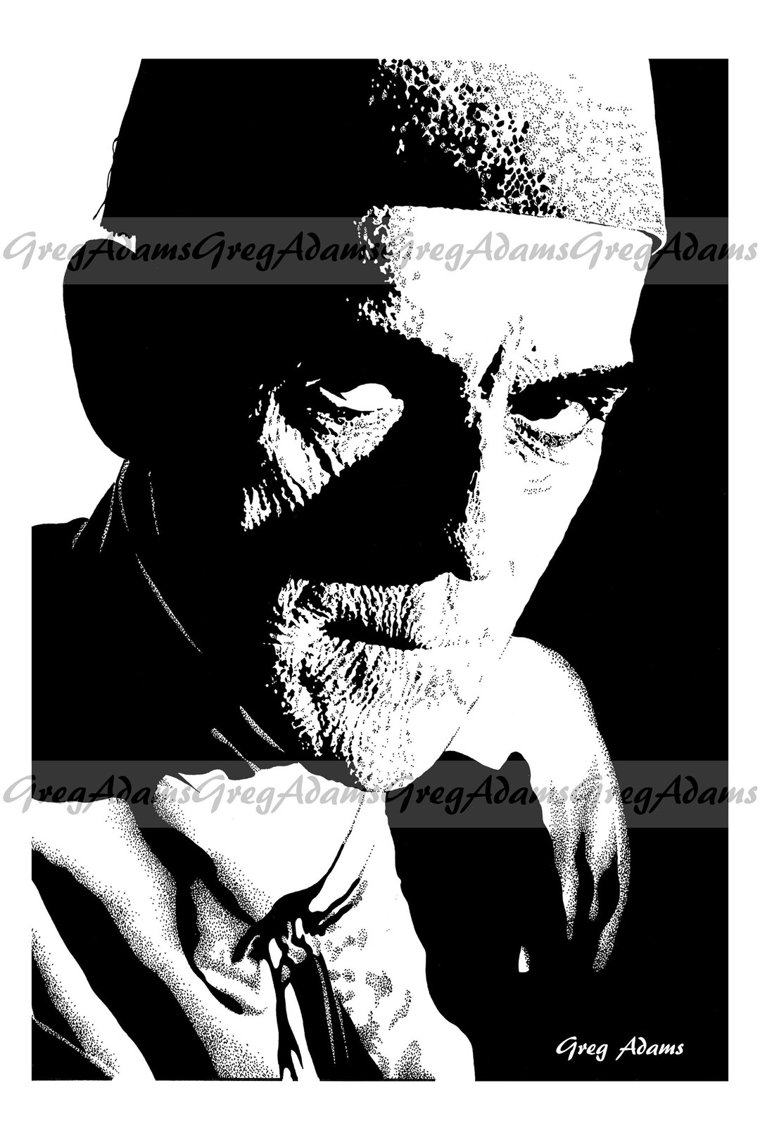 The Mummy Boris Karloff Art Print, Pointillism Style by Greg Adams - Etsy