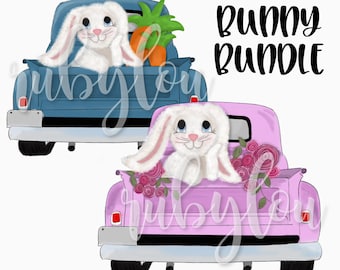 PNG Bunny Truck Blue Digital Download Easter Sublimation | Etsy