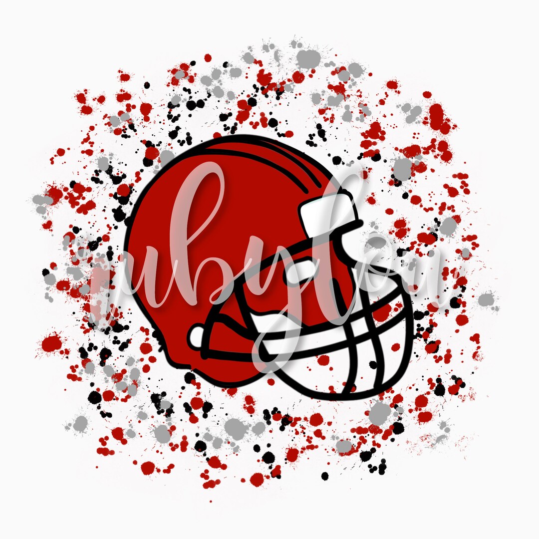 Paint Splatter Football Helmet Black and RED | Splatters | Bleached ...