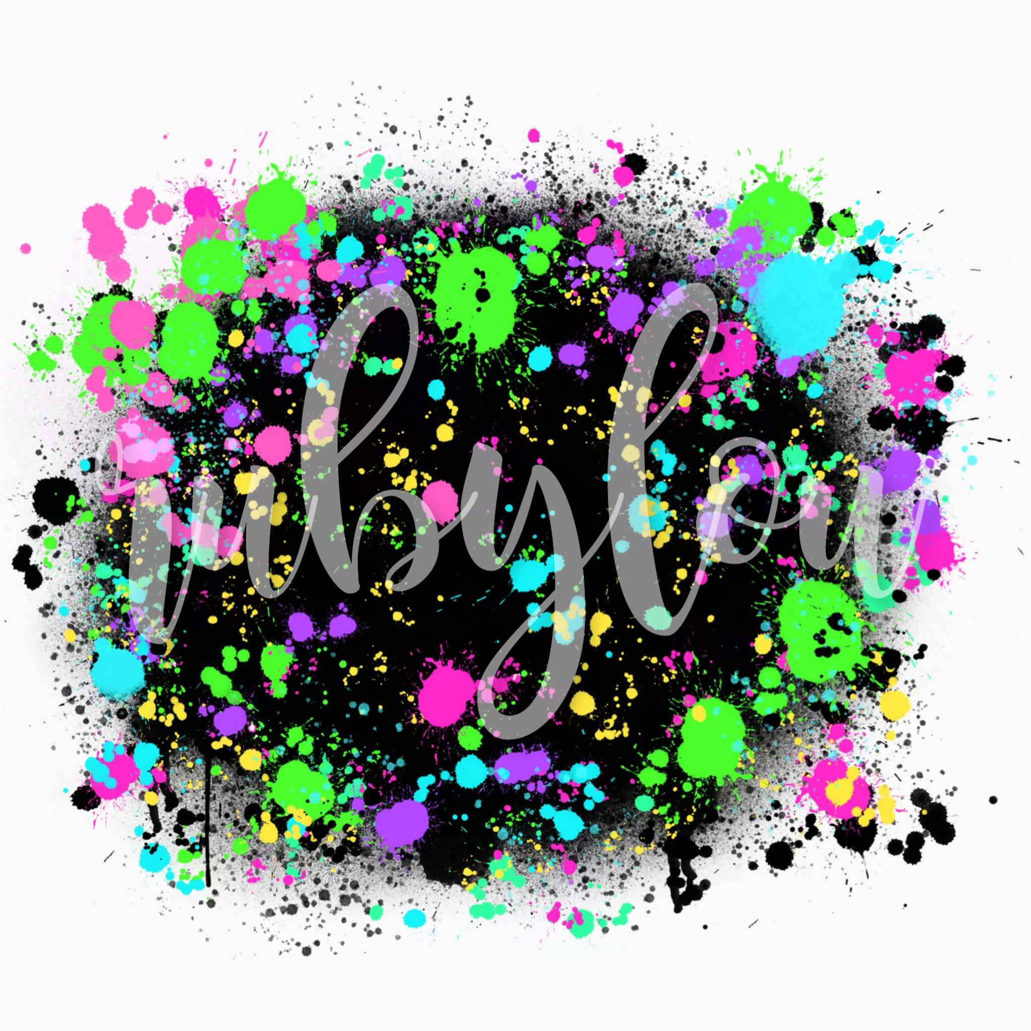 Neon Paint Splatter Background
